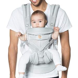 Ergobaby Omni 360 All-Position Baby Carrier for Newborn to Toddler with Lumbar Support & Cool Air Mesh (7-45 Lb), Pearl Grey