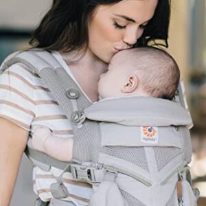 Ergobaby Omni 360 All-Position Baby Carrier for Newborn to Toddler with Lumbar Support & Cool Air Mesh (7-45 Lb), Pearl Grey