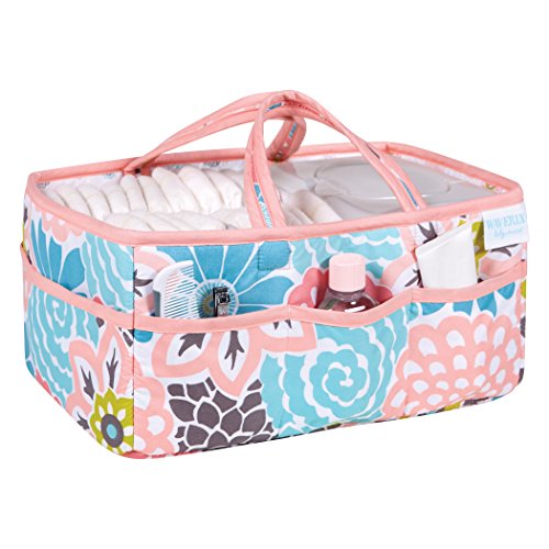 Waverly Blooms by Trend Lab Diaper Caddy, Storage, Bin, Pink, 12x6x8 Inch (Pack of 1)