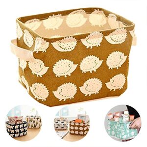 oxford cute printing foldable storage baskets bins mini boxes clothes desktop organizers makeup book baby toy (1814.511.5cm, hedgehog)