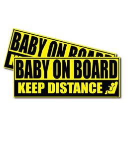 wrapco baby on board sticker for cars baby safety sign decal, auto baby on board sign for vehicles