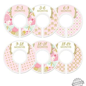 Modish Labels Baby Nursery Closet Dividers, Closet Organizers, Nursery Decor, Baby Girl, Pink, Gold, Confetti, Floral, Flowers