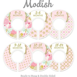 Modish Labels Baby Nursery Closet Dividers, Closet Organizers, Nursery Decor, Baby Girl, Pink, Gold, Confetti, Floral, Flowers