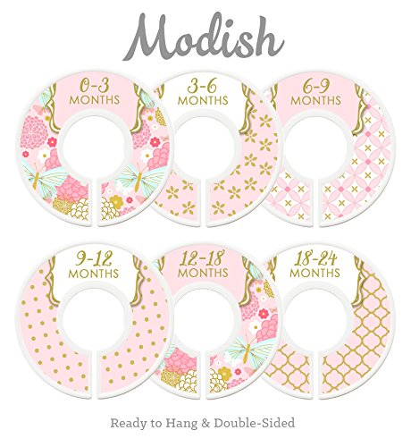 Modish Labels Baby Nursery Closet Dividers, Closet Organizers, Nursery Decor, Baby Girl, Pink, Gold, Confetti, Floral, Flowers