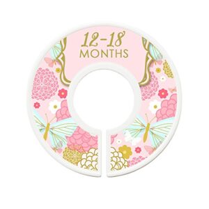 Modish Labels Baby Nursery Closet Dividers, Closet Organizers, Nursery Decor, Baby Girl, Pink, Gold, Confetti, Floral, Flowers