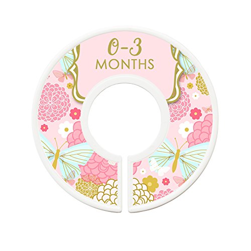 Modish Labels Baby Nursery Closet Dividers, Closet Organizers, Nursery Decor, Baby Girl, Pink, Gold, Confetti, Floral, Flowers