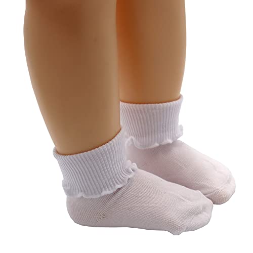 Xiyadun 6 Pairs Kids Girls Turn Cuff Ankle Socks Low Cut Cottle Ruffle Dress Socks Cute (2-5T, Ruffle White)