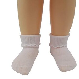 Xiyadun 6 Pairs Kids Girls Turn Cuff Ankle Socks Low Cut Cottle Ruffle Dress Socks Cute (2-5T, Ruffle White)