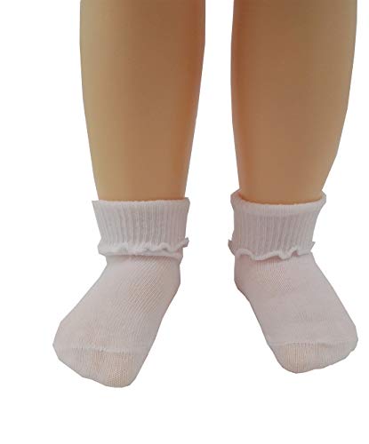 Xiyadun 6 Pairs Kids Girls Turn Cuff Ankle Socks Low Cut Cottle Ruffle Dress Socks Cute (2-5T, Ruffle White)