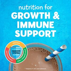 PediaSure Grow & Gain with Immune Support Shake Mix Powder,Kids Shake,23 Vitamins and Minerals,6g Protein,Helps Kids Catch Up On Growth,Non-GMO,Gluten-No,Chocolate,14.1-oz Can,3 Cans—24 Servings