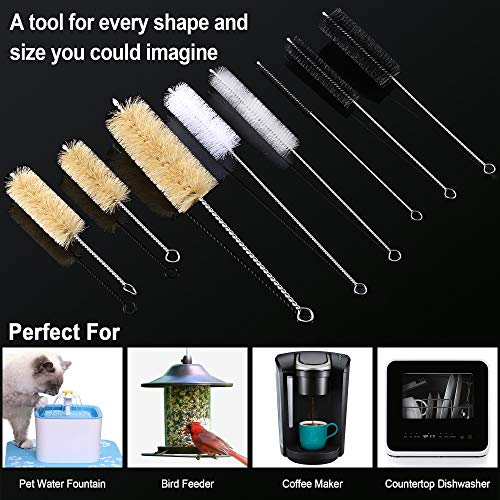 15Pcs Food Grade Multipurpose Bottle Brushes for Cleaning,Cleaner Brush,Include Straw Brush|Bottle Brush|Blind Duster|Pipe Cleaner,Small,Long,Soft,Stiff Kit for Baby Bottle,Nipple,Tube,Jar,Bird Feeder