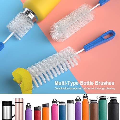 15Pcs Food Grade Multipurpose Bottle Brushes for Cleaning,Cleaner Brush,Include Straw Brush|Bottle Brush|Blind Duster|Pipe Cleaner,Small,Long,Soft,Stiff Kit for Baby Bottle,Nipple,Tube,Jar,Bird Feeder