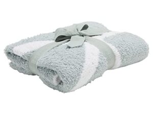 barefoot dreams cozychic starfish blanket, seafoam green/white