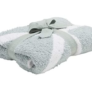 Barefoot Dreams CozyChic Starfish Blanket, Seafoam Green/White