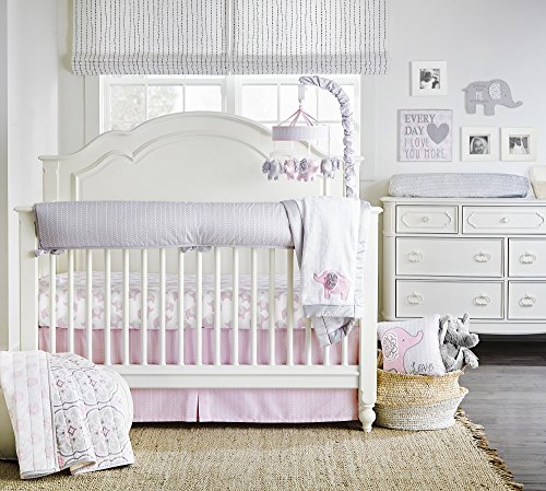 Wendy Bellissimo Baby Mobile Crib Mobile Musical Mobile - Elephant Mobile from The Elodie Collection in Pink and Grey