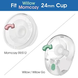 Maymom Flange Inserts 19 mm for Medela, Spectra 24 mm Shields/Flanges, Momcozy/Willow Wearable Cup. Compatible with Medela Freestyle, Harmony to Reduce 24mm Nipple Tunnel Down to 19 mm; 2pc/Each