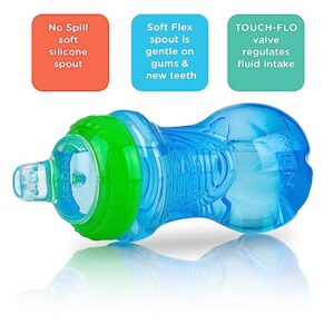 Nuby 2 Piece No Spill Easy Grip Trainer Cup 10 oz, Blue/Red