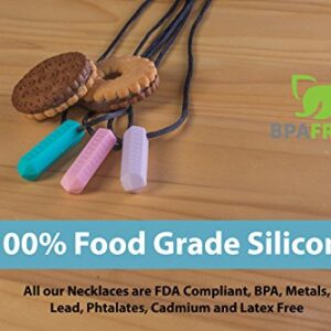 Tilcare Chew Chew Sensory Necklace – Best for Kids or Adults That Like Biting - Perfectly Textured Silicone Chew Necklaces