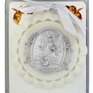 Guardian Angel Crib Medal (White)