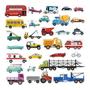 decalmile cars wall stickers transports kids room wall decor peel and stick wall decals for boys children's room nursery bedroom classroom