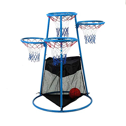 Children’s Factory, AFB7950, Angeles 4-Rings Basketball Hoops with Storage Bag, Blue, Toddler and Kids Indoor – Outdoor Preschool & Daycare Mini Hoops