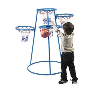 Children’s Factory, AFB7950, Angeles 4-Rings Basketball Hoops with Storage Bag, Blue, Toddler and Kids Indoor – Outdoor Preschool & Daycare Mini Hoops