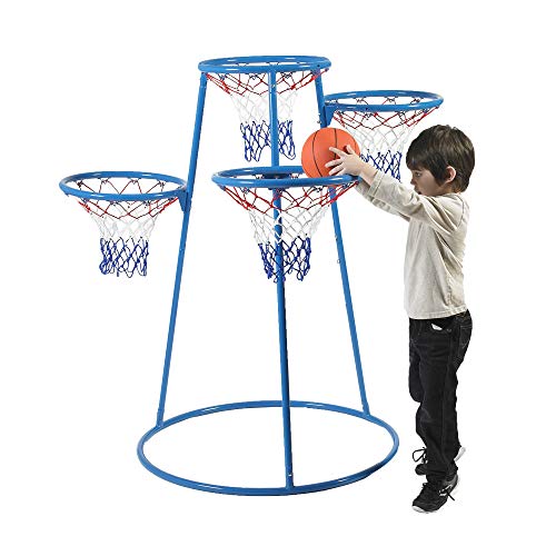 Children’s Factory, AFB7950, Angeles 4-Rings Basketball Hoops with Storage Bag, Blue, Toddler and Kids Indoor – Outdoor Preschool & Daycare Mini Hoops