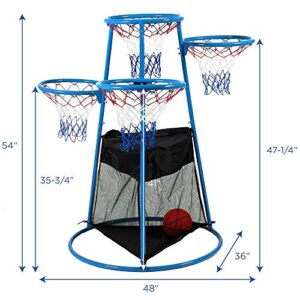 Children’s Factory, AFB7950, Angeles 4-Rings Basketball Hoops with Storage Bag, Blue, Toddler and Kids Indoor – Outdoor Preschool & Daycare Mini Hoops