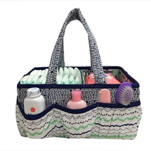 Bacati Tribal Nursery Fabric Storage Caddy with Handles, Mint/Navy