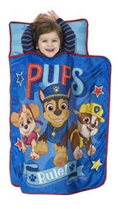 paw patrol we're a team toddler nap-mat set - includes pillow and fleece blanket – great for girls or boys napping during daycare or preschool - fits toddlers