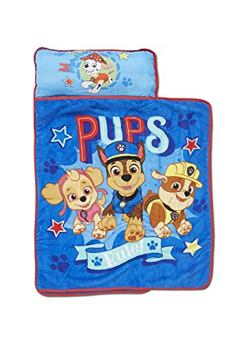 Paw Patrol We're A Team Toddler Nap-Mat Set - Includes Pillow and Fleece Blanket – Great for Girls or Boys Napping During Daycare or Preschool - Fits Toddlers