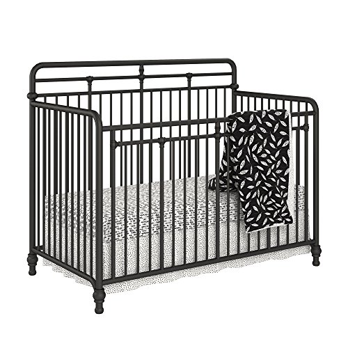 Little Seeds Monarch Hill Hawken 3 in 1 Convertible Metal Crib, Black