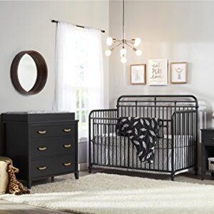 Little Seeds Monarch Hill Hawken 3 in 1 Convertible Metal Crib, Black