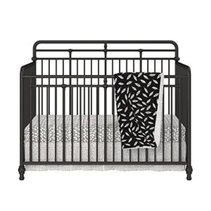 Little Seeds Monarch Hill Hawken 3 in 1 Convertible Metal Crib, Black