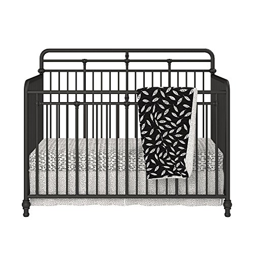 Little Seeds Monarch Hill Hawken 3 in 1 Convertible Metal Crib, Black