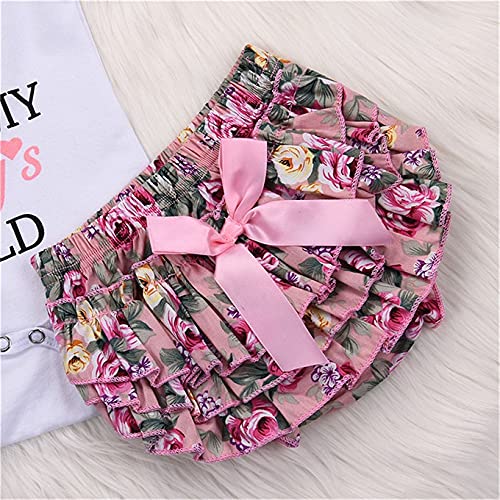 Newborn Baby Girl Romper Jumpsuit Bodysuit +Pants Shorts+Headband Outfit Set