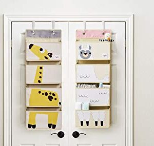 3 Sprouts Hanging Wall Organizer- Storage for Nursery and Changing Tables, Llama