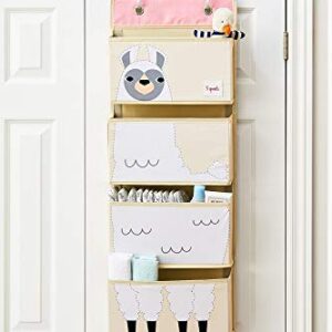 3 Sprouts Hanging Wall Organizer- Storage for Nursery and Changing Tables, Llama