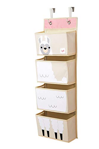 3 Sprouts Hanging Wall Organizer- Storage for Nursery and Changing Tables, Llama