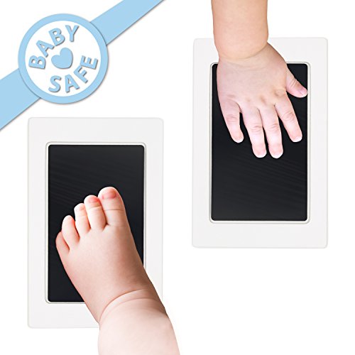 Clean Touch Ink Pad for Baby Handprints and Footprints – Inkless Infant Hand & Foot Stamp – Safe for Babies, Doesn’t Touch Skin – Perfect Family Memory or Gift – Black Print Kit by Tiny Gifts