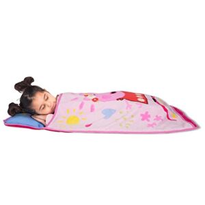 Peppa Pig I'm Just So Happy Toddler Nap-Mat - Includes Pillow and Fleece Blanket – Great for Girls or Boys Napping during Daycare or Preschool - Fits Toddlers