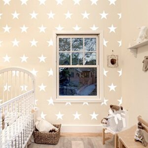 DXLING 48pcs/Set of Large White Stars Vinyl Wall Decor Stickers DIY White Star Wall Decals Art for Kids,Nursery Room Decor Mural Wallpaper D399 (White)