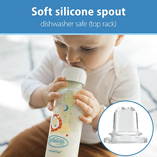 Dr. Brown’s® Milestones™ Narrow Sippy Bottle, 100% Silicone Soft Sippy Spout, 8oz/250mL, Lion, 6m+