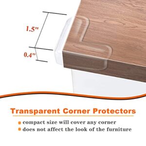 Gudui 12 Pack Corner Guards Clear Corner Protectors High Resistant Adhesive Gel Best Baby Proof Corner Guards Stop Child Head Injuries Tables, Furniture & Sharp Corners Baby Proofing (L-Shaped)