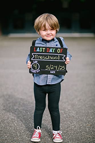 Pearhead Photosharing Chalkboard Signs, Perfect to Commemorate the First and Last Day of School, 2 Chalkboard Signs for School Celebrations and Milestones, 2 Count (Pack of 1) Packaging may vary