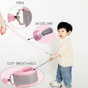 Toddlers Leash + Anti Lost Wrist Link Child Kids Safety Harness Kids Walking Wristband Assistant Strap Belt for Girl Pink Christmas Gift