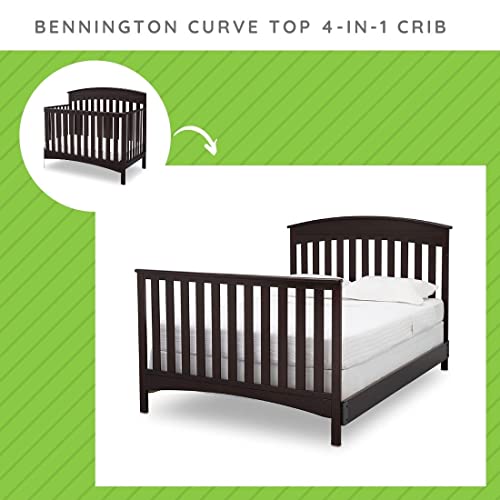 CC KITS Full-Size Conversion Kit Bed Rails for Delta Children's Bennington Crib | Multiple Finishes Available (Dark Chocolate)