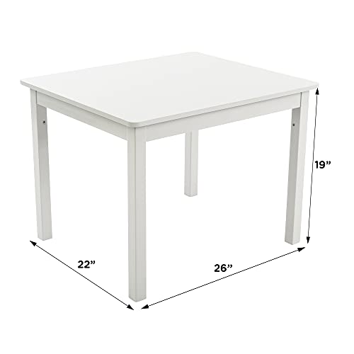 Humble Crew, White/Grey Kids Wood Table and 4 Chairs Set