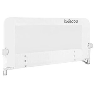 kooldoo bed rail for toddlers, fold down tall bed rail guards with nbr foam and 1piece seat belt for kids,fits twin, double, full, queen size bed(43" l*22.8" h, white)