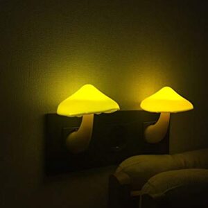 AUSAYE 2Pack Mushroom Night Light Plug in Lamp,Led Night Lights for Adults Kids Baby Children NightLight Wall Mushroom Decor Lamp for Bedroom Bathroom,Toilet,Stairs,Kitchen,Hallway